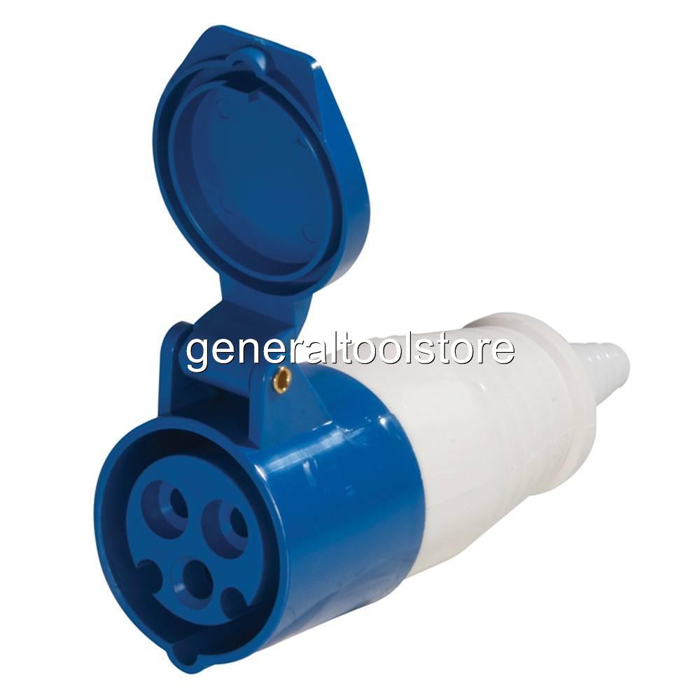 16 AMP 16 A 240 VOLT BLUE PLUGS SOCKETS WEATHER PROOF CARAVANS CAMPERS ...