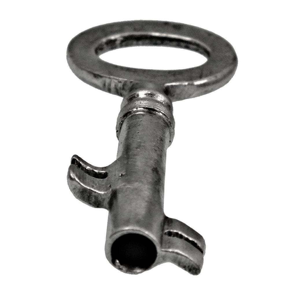 DOUBLE CURVED FLAG Key UNUSUAL Hollow Shaft 1¾" - Antique Key - ref ...