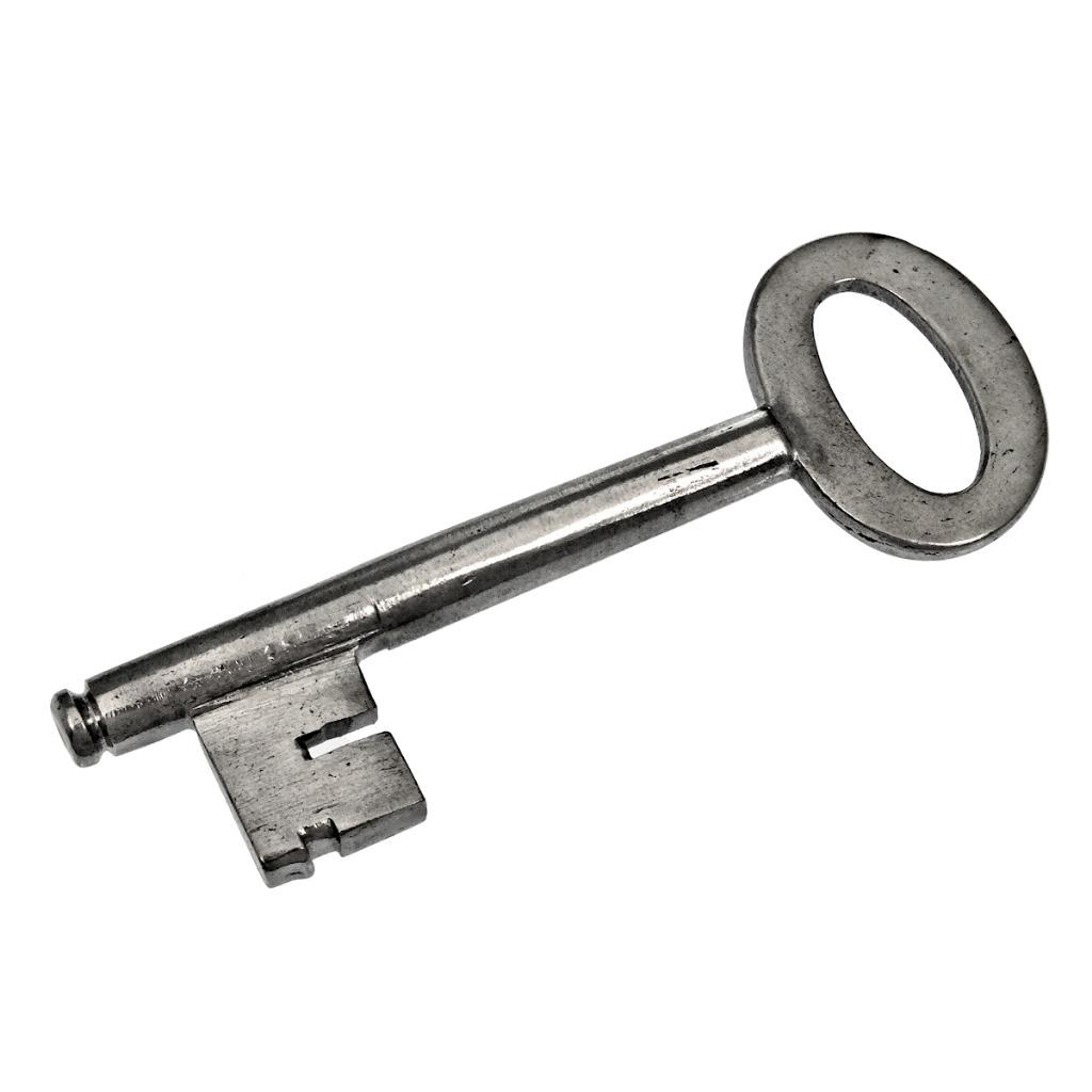 IRON KEY WITH SOLID SHAFT & Flat Oval Bow 3⅛" - Antique Key Vintage Key ...