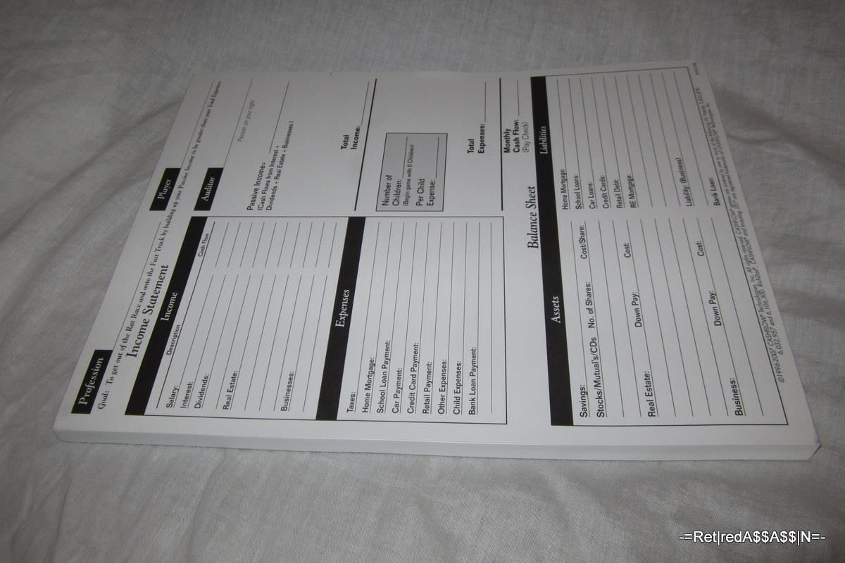 Cashflow 101 Game Replacement Parts Cards Money Tokens Pieces Robert ...