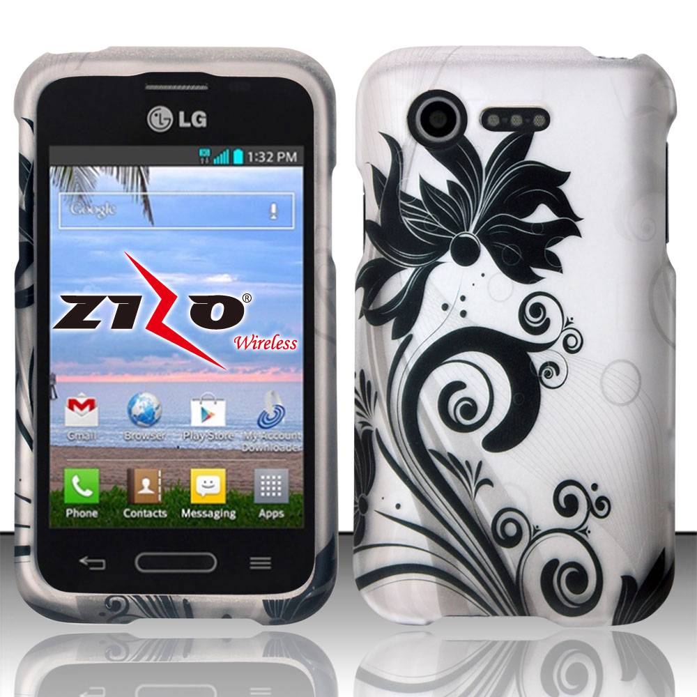 Lg Optimus Fuel L34C Rubberized Hard Case Snap Phone Cover + Screen ...