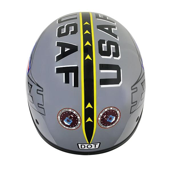 Outlaw Glossy Motorcycle Half Helmet with US-Air-Force Graphics size L ...