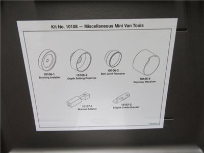 Miller Special Tools 2008 Essential Kit New Chrysler Mini Van Engine ...