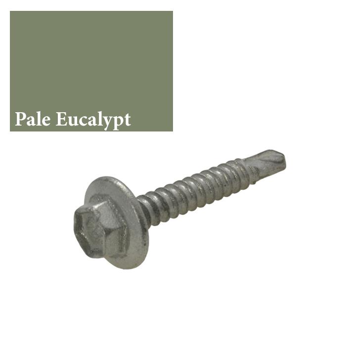 Hex Metal 12g-14 X 20mm Pale Eucalypt Mist Green Colorbond TEK Screw ...