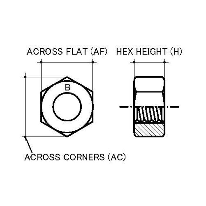 M64 x 6.00p Metric Coarse Galvanised Class 8 Hex Full Nut High Tensile ...