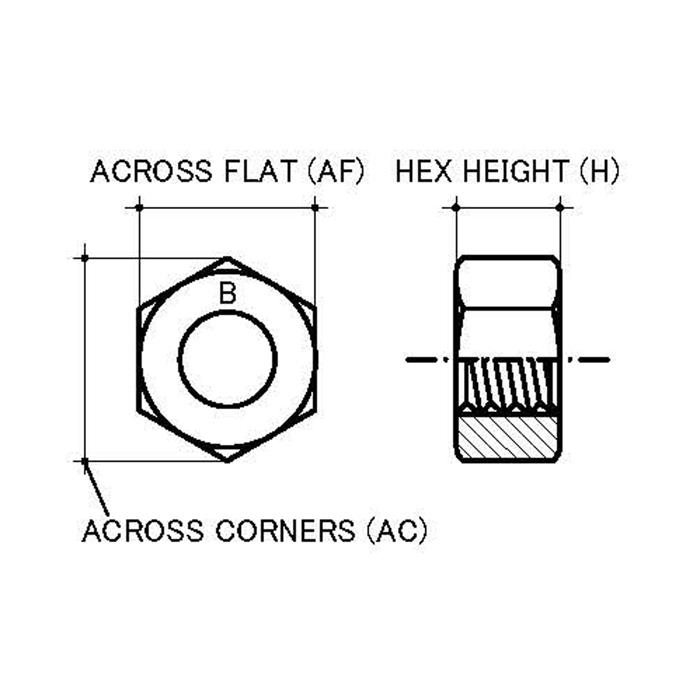 M14 x 2.00p Metric Coarse Zinc Class 8 Hex Standard Nuts High Tensile ...