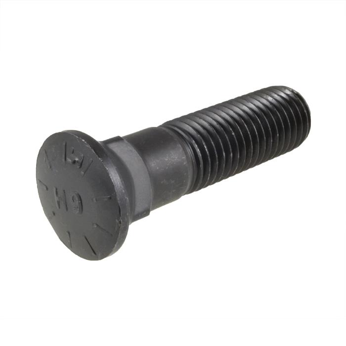 Raised Head Plow Bolt 1" UNC Imperial Coarse HT Grade 9 Plain Black HEC ...