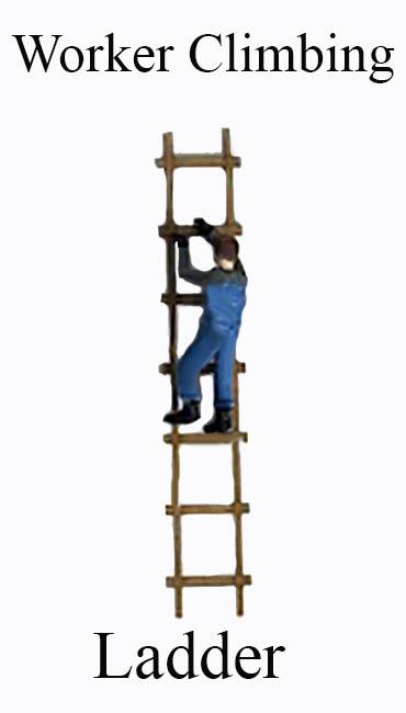 worker climbing ladder