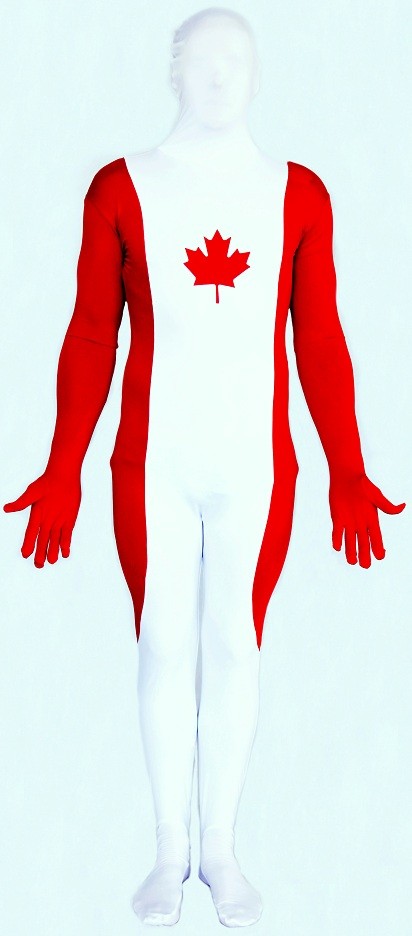 Canadian Flag Zentai Second Skin Canada Suit Fancy Dress Costume ALL ...