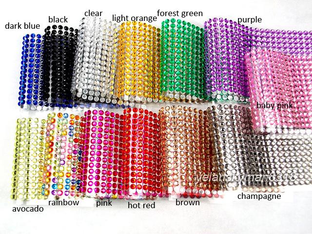 504pcs X 6mm Assorted Colours Rhinestone Gems Self Adhesive Stick on C ...