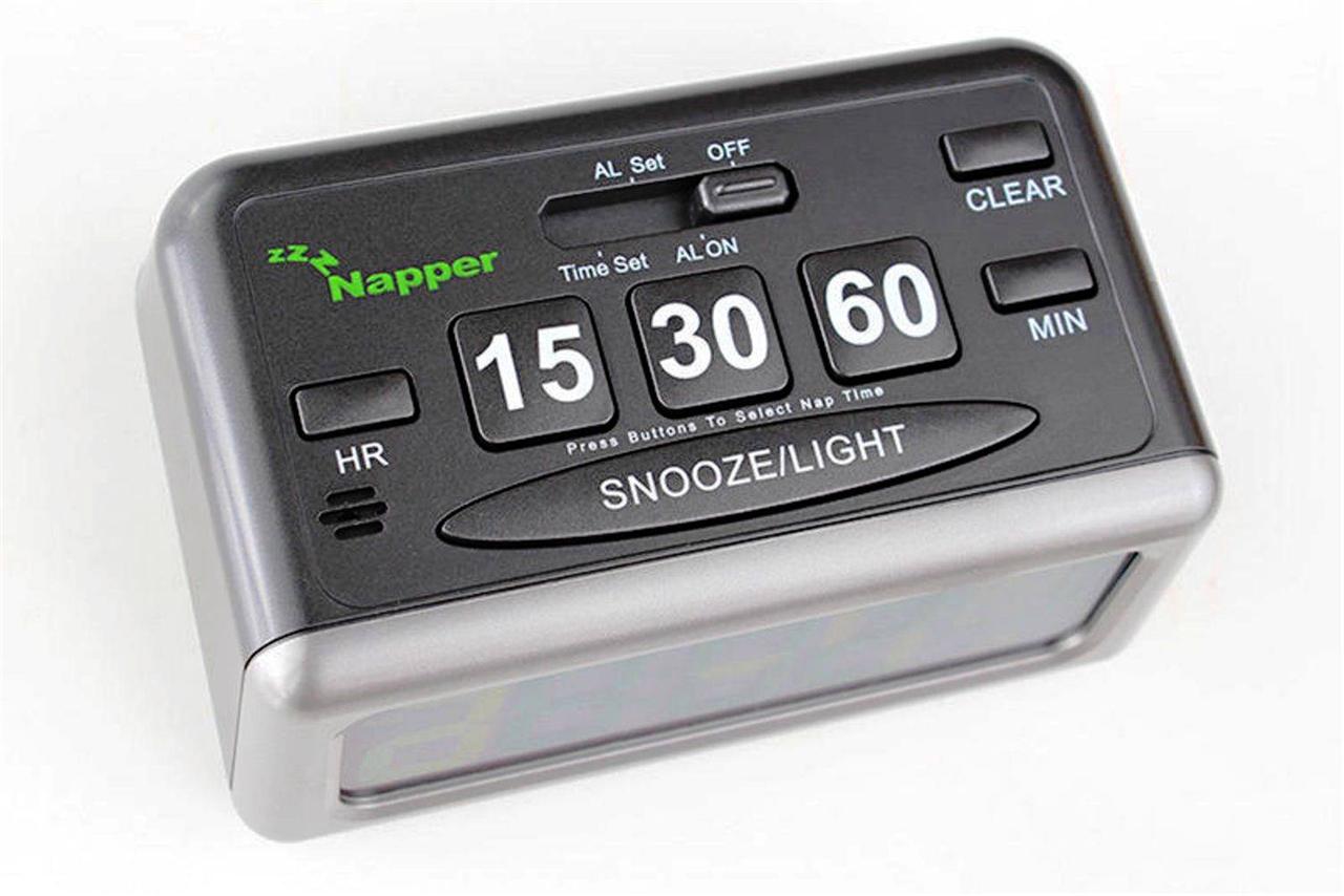 Napper Digital Lcd Alarm Clock With Nap Timer And Snooze Buttons Backlit