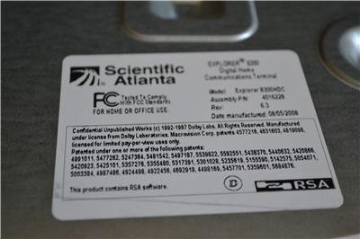 SCIENTIFIC ATLANTA EXPLORER 8300HDC HD DVR Comcast/Charter/Cox Cable ...