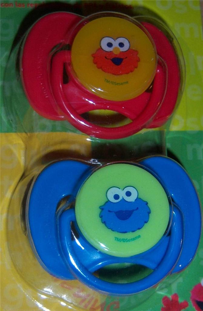 New Sesame Street 2 Pack Pacifiers, Elmo, Big Bird, Cookie Monster | eBay
