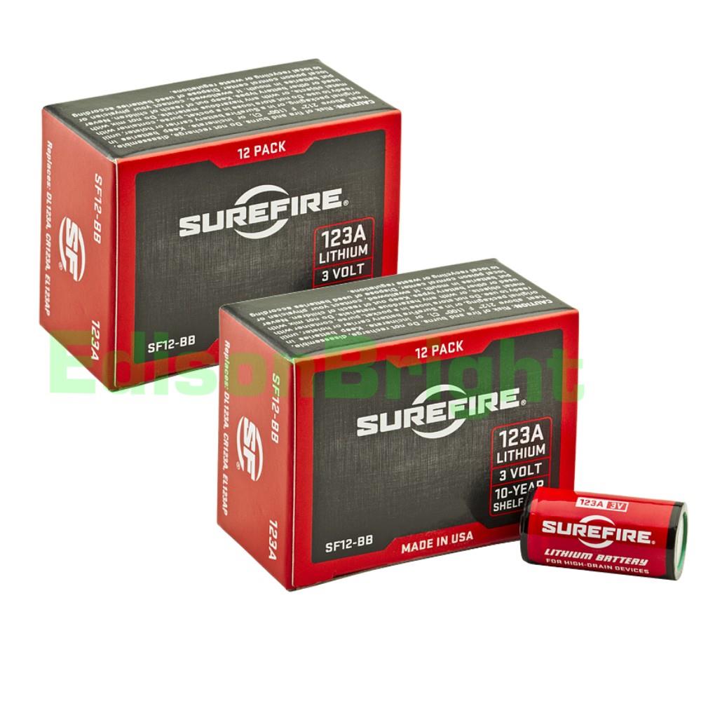 New 24 Pack SureFire CR123A lithium batteries (Made in USA) SF123A ... New 24 Pack SureFire CR123A lithium batteries (Made in USA) SF123A ...
