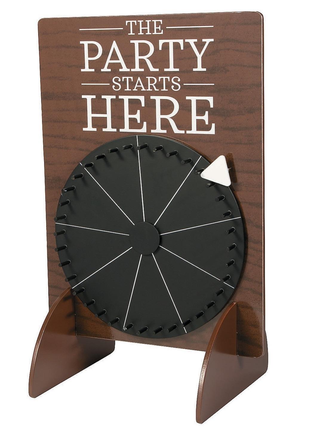 Kids Adults Party Starts Here Chalkboard Wheel Spinner Write-In Party ...