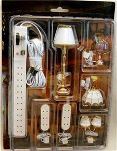 DOLLHOUSE MINIATURE LIGHT FIXTURES LAMP LIGHTING SET 12 VOLT 1:12 FREE ...