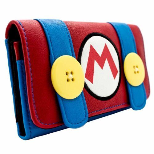 Super Mario Bros. Plumber Overalls Tri-fold Purse Wallet Money Coins ...