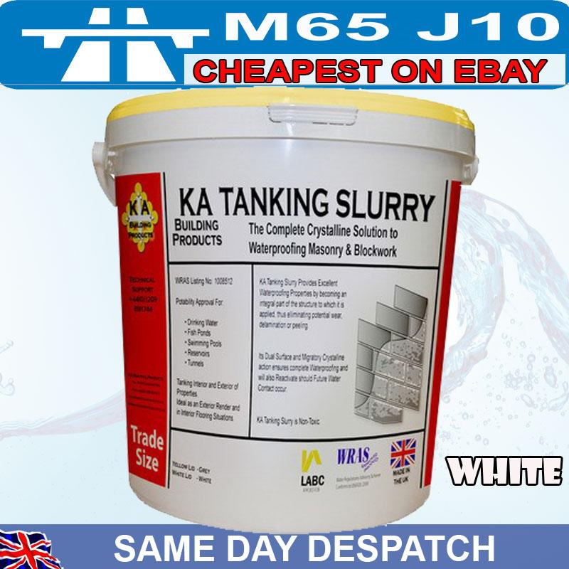 KA Tanking Slurry Grey or White 25kg Bucket Water proofer damp proofing ...