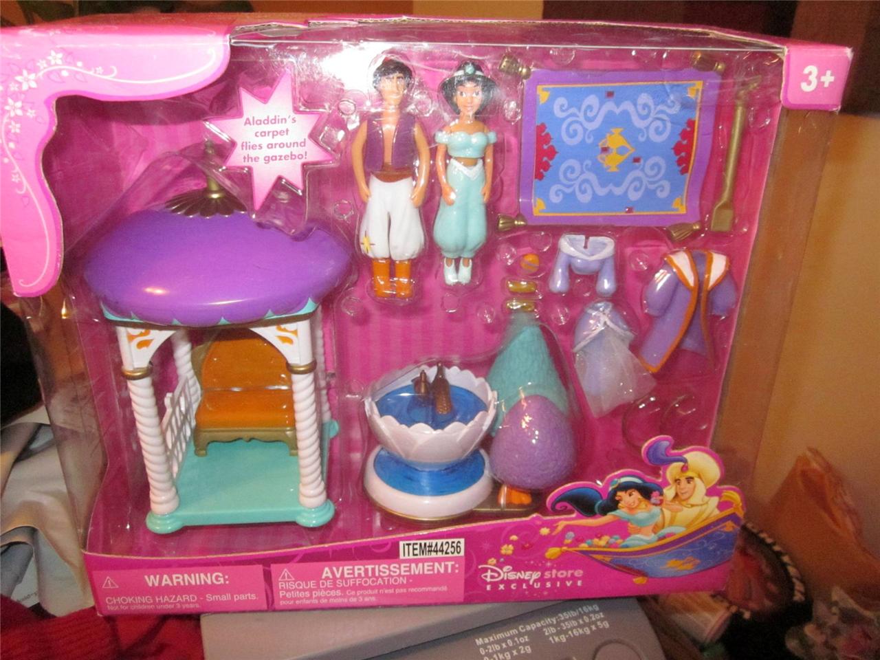 Disney Store Princess Jasmine & Aladdin Playset Carpet Gazebo Polly ...