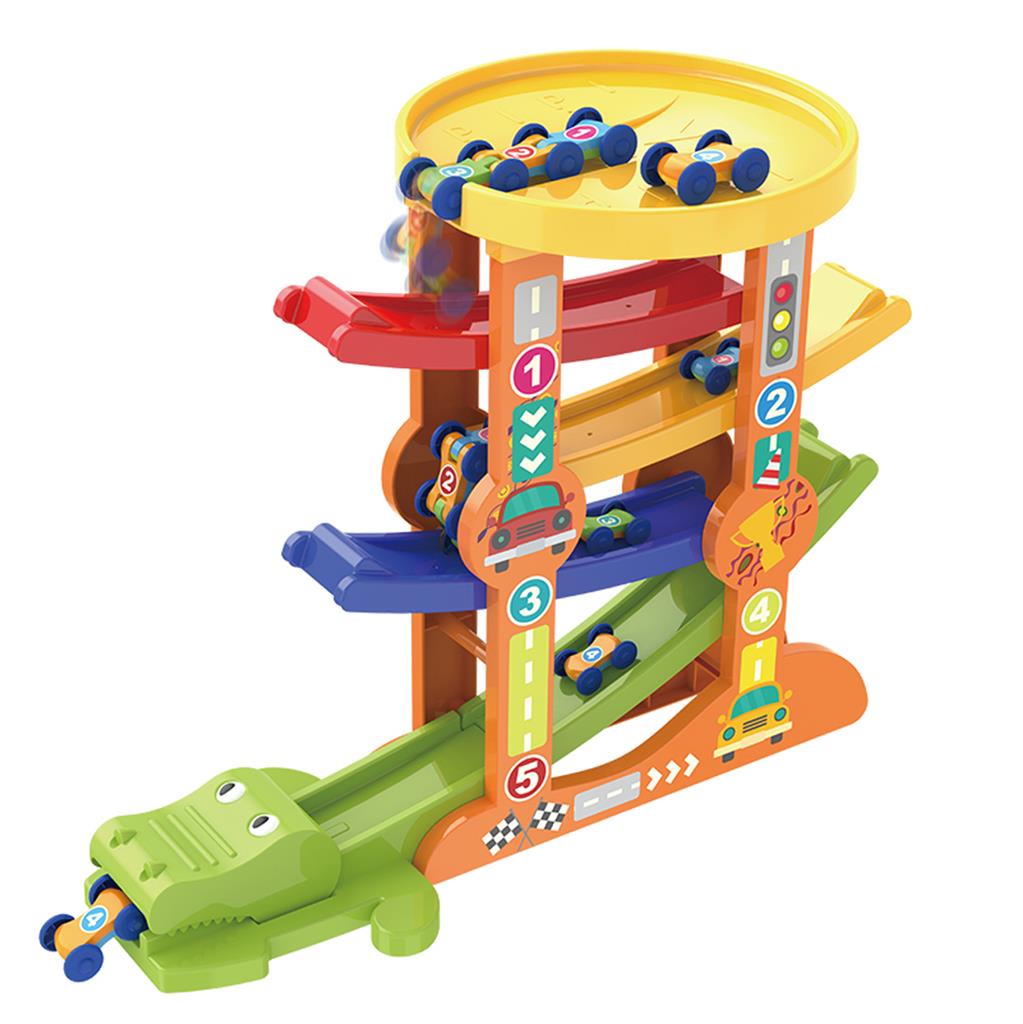 Kids Click Clack Spiral Tower Race Track Car Ramp Toy Playset with 6 ...
