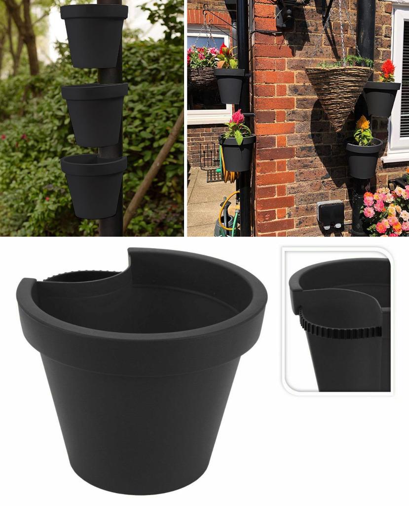 Drain Pipe Flower Pot Holder Plant Hanger Flower Basket Balcony Garden ...