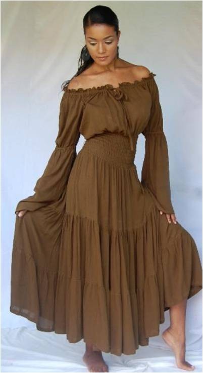 @U252 LONG SLEEVE RUFFLED PEASANT DRESS MADE 2ORDER CHOOSE SIZE & COLOR ...