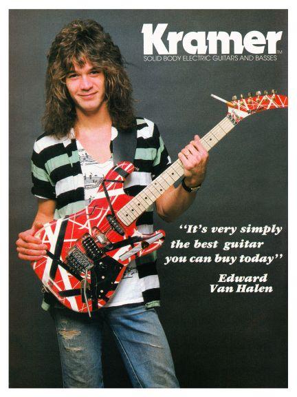 Van Halen *LARGE POSTER* Eddie model strat KRAMER Guitar AD - AMAZING ...