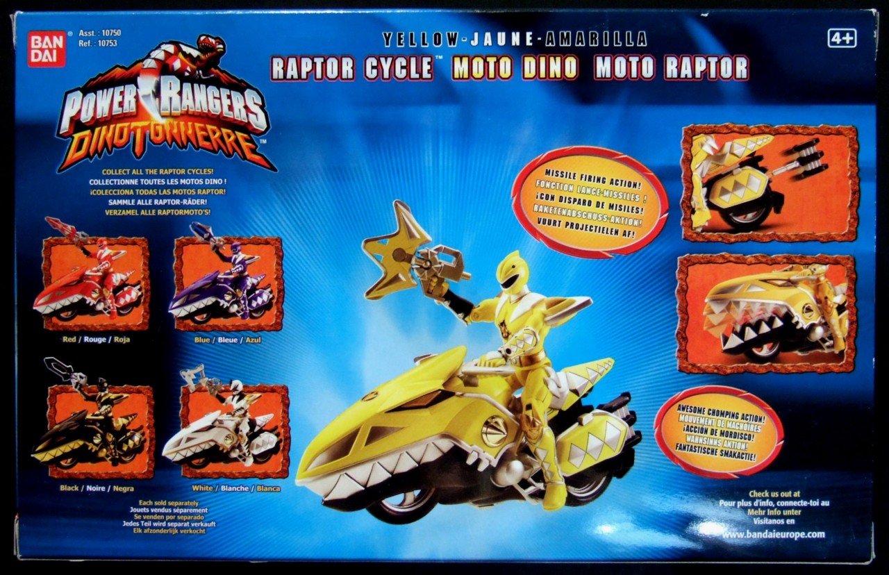 Power Rangers Dino Thunder Raptor Cycle Yellow & Figure | eBay