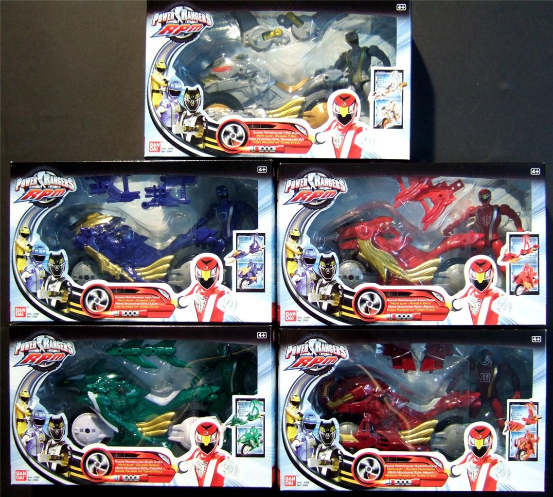 Power Rangers RPM Cycle & Figure; Eagle Lion Shark Mammoth T-Rex NEW BNIB