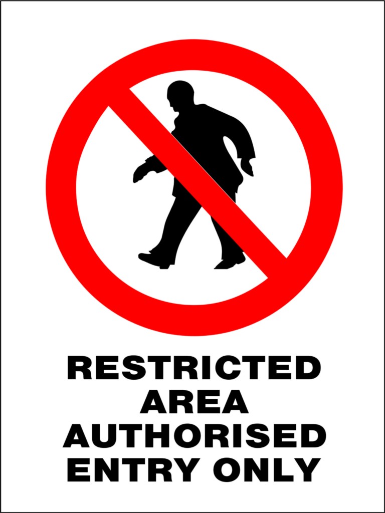 Safety Sign Restricted Area Authorised Entry Only Aluminium Composite ...
