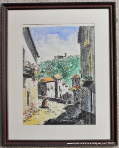 Vintage Signed DIAZ Watercolor European Street Scene Impressionist ...