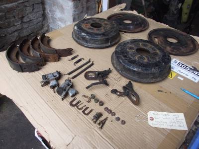 FORD CAPRI MK1 REAR BRAKE DRUMS/BACKING PLATES ETC (ESCORT MK1? LOTUS ...
