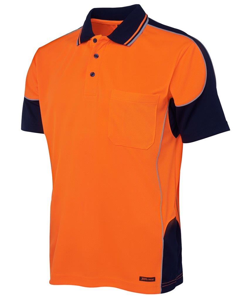 3 x Mens Hi Vis Contrast Piping Polo Shirt Work Trade Uniform Size S ...
