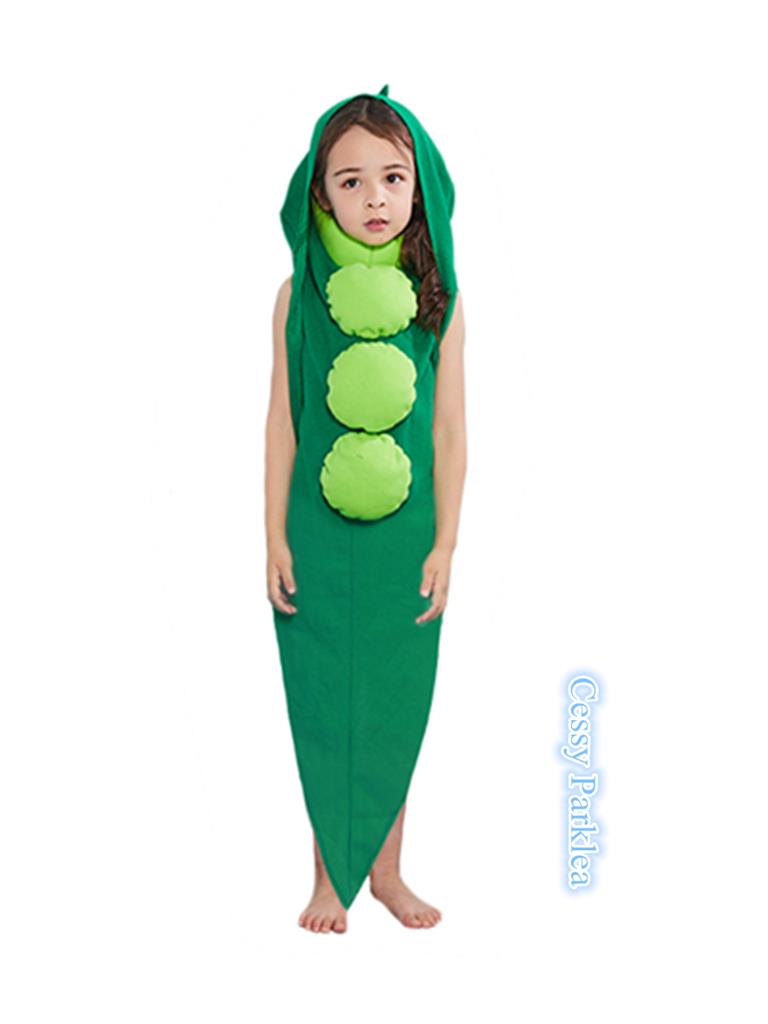 E2 Kids Adults Pea Pod Bean Costume Unisex Vegetable Funny Book Week ...
