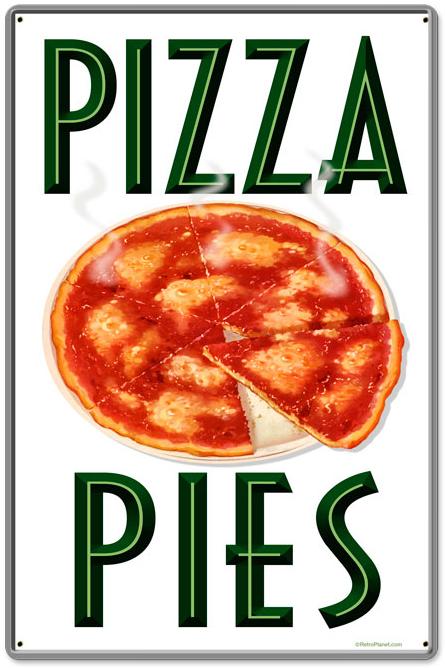 Vintage Retro Pizza Pies Italian Food Metal Sign Shop Diner Cafe ...