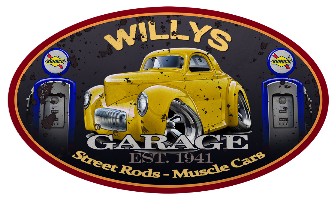 1941 Willys Hot Rod Garage Sign Wall Art Graphic Sticker | eBay
