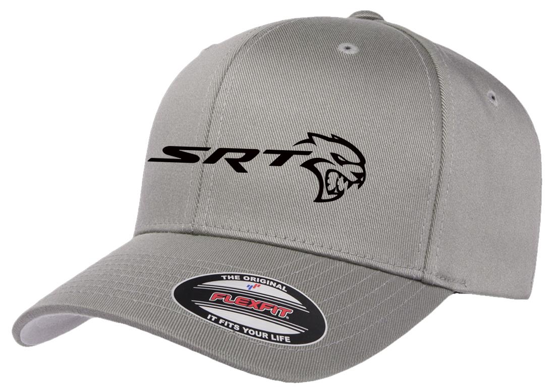 SRT Hellcat Charger Challenger Cat Logo Side View Design Flexfit Hat ...