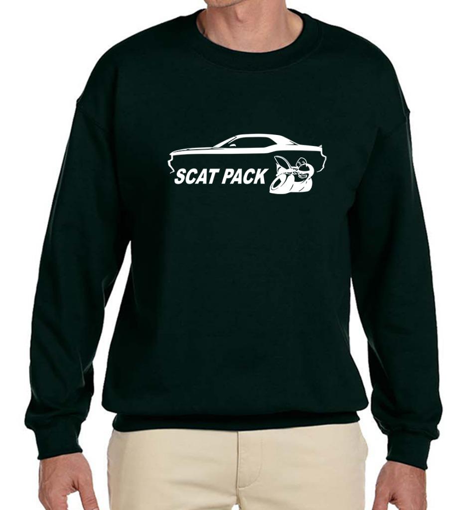 Challenger Scat Pack Muscle Car Classic Outline Design Sweatshirt NEW ...