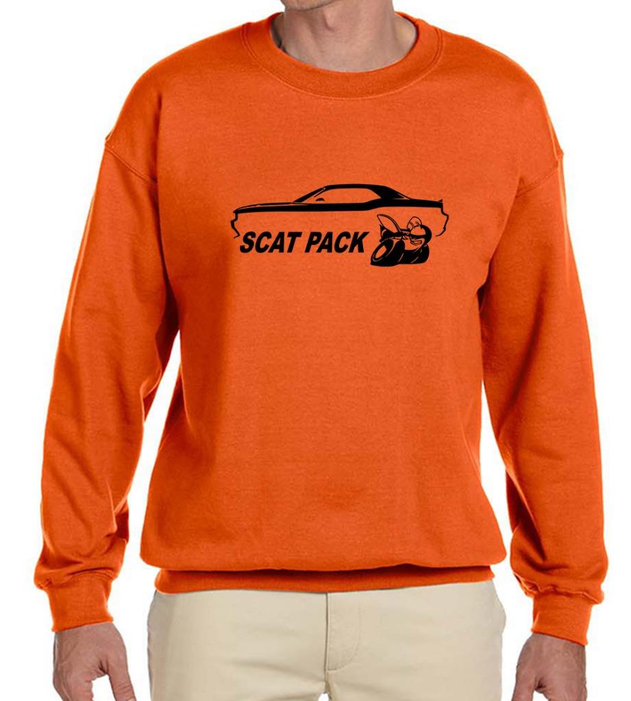 Challenger Scat Pack Muscle Car Classic Outline Design Sweatshirt NEW ...