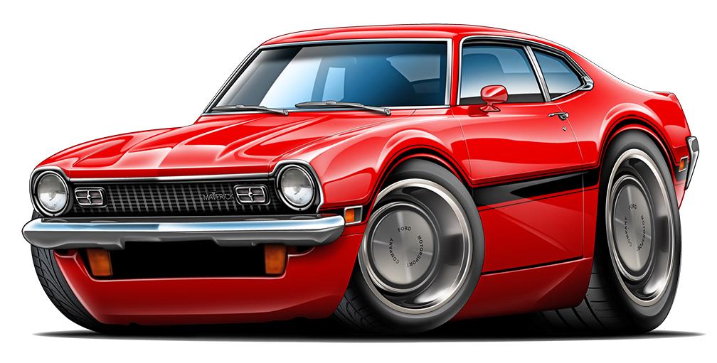 Ford Maverick Classic Car-toon Wall Art Graphic Sticker | eBay