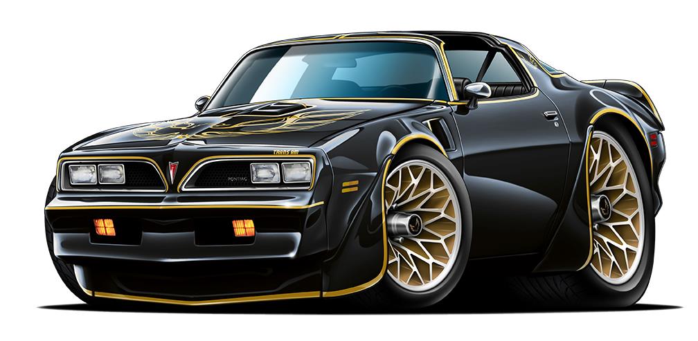 1977 1978 Pontiac Trans Am Firebird Car-toon Wall Art Graphic Sticker ...