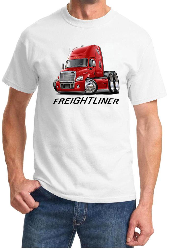 Freightliner Cascadia Semi Truck Full Color Tshirt NEW FREE SHIPPING | eBay