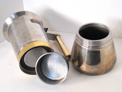 VEV VIGANO Vespress 6 Cup Stainless Steel and Brass Espresso Maker EUC ...