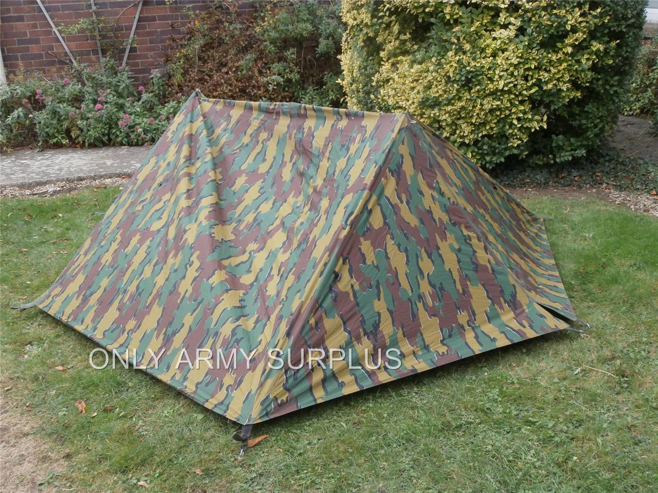 Belgian Army Tent / Basha Sheet 2 Man Shelter Jigsaw Camo Used Military ...