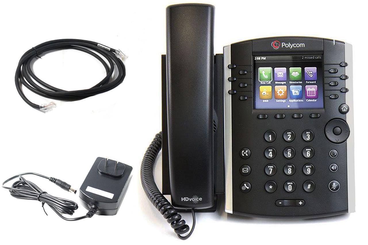 Polycom VVX 410 2201-46186-001 HD Voice Phone With Stand Headset ...