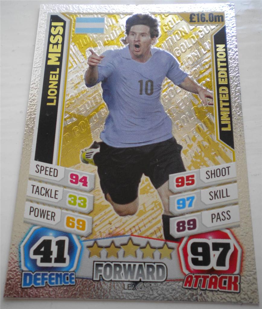 MATCH ATTAX WORLD CUP 2014 LIMITED EDITION & 100 HUNDRED CLUB MESSI ...