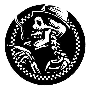 Ska Skull 2 Tone Logo 125mm Scooter Stickers_2 Tone Stickers_Ska ...