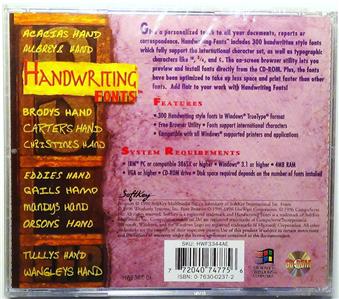 Handwriting Fonts (300 Handwriting Style Fonts in True Type Format) CD ...