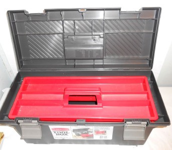 New! RUBBERMAID TOOL BOX 2 Lift Out Trays Largest Size 24" x 11" x 10.7 ...