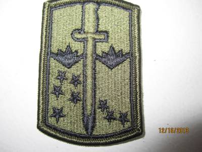 Green Military Uniform Patch Symbol with Black embroidered Sword Stars ...